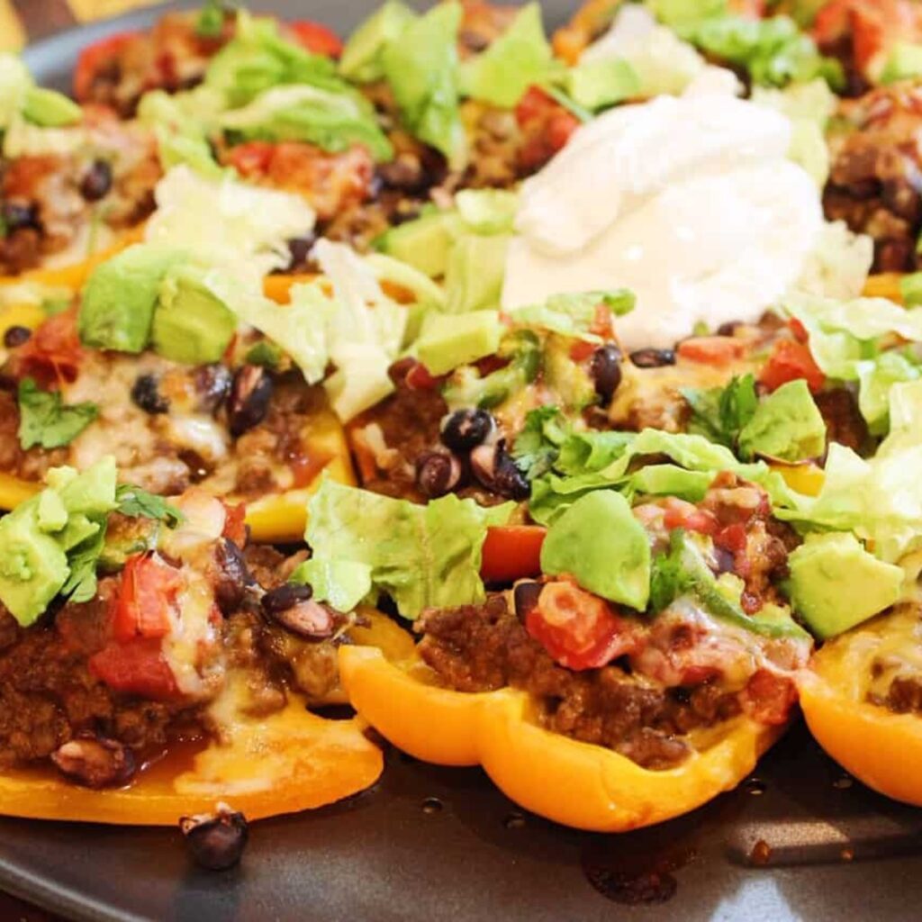 Loaded Bell Pepper Nachos (Sheet Pan or Air Fryer)